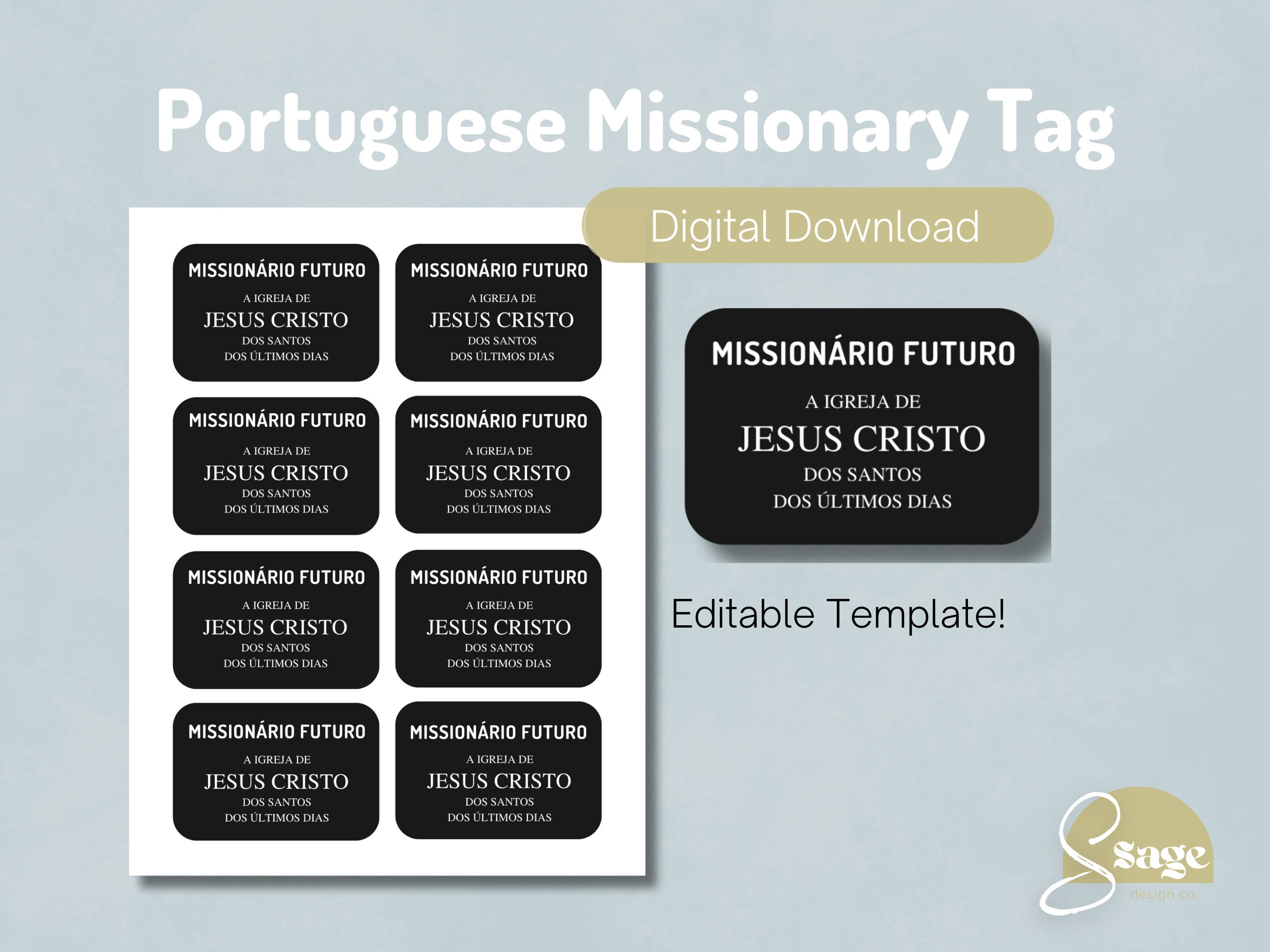 Portuguese Missionary Tag | Missionary Name Tag PDF | LDS Missionary ...