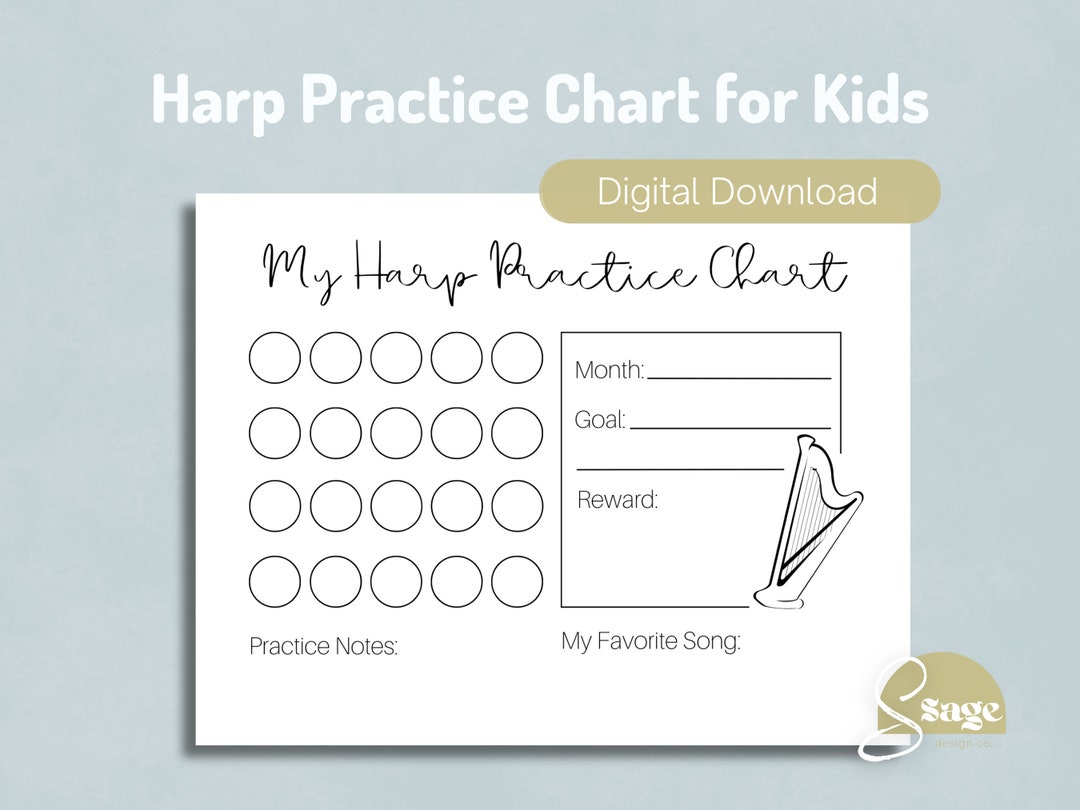 Harp Practice Chart Harp Practice for Kids Harp Teacher Harp Lessons ...