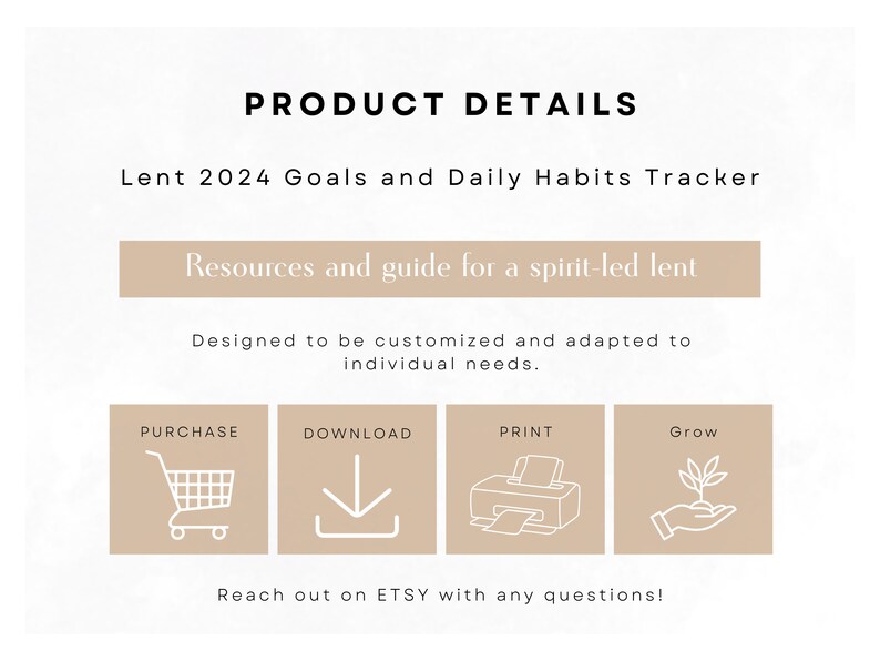 40 Days of Lent Goal Tracker 2024 | Daily Lent | Lenten Planner | 40 ...