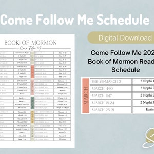 Come Follow Me Book of Mormon Reading Schedule Come Follow Me 2024 Come Follow Me LDS Bofm Come ...