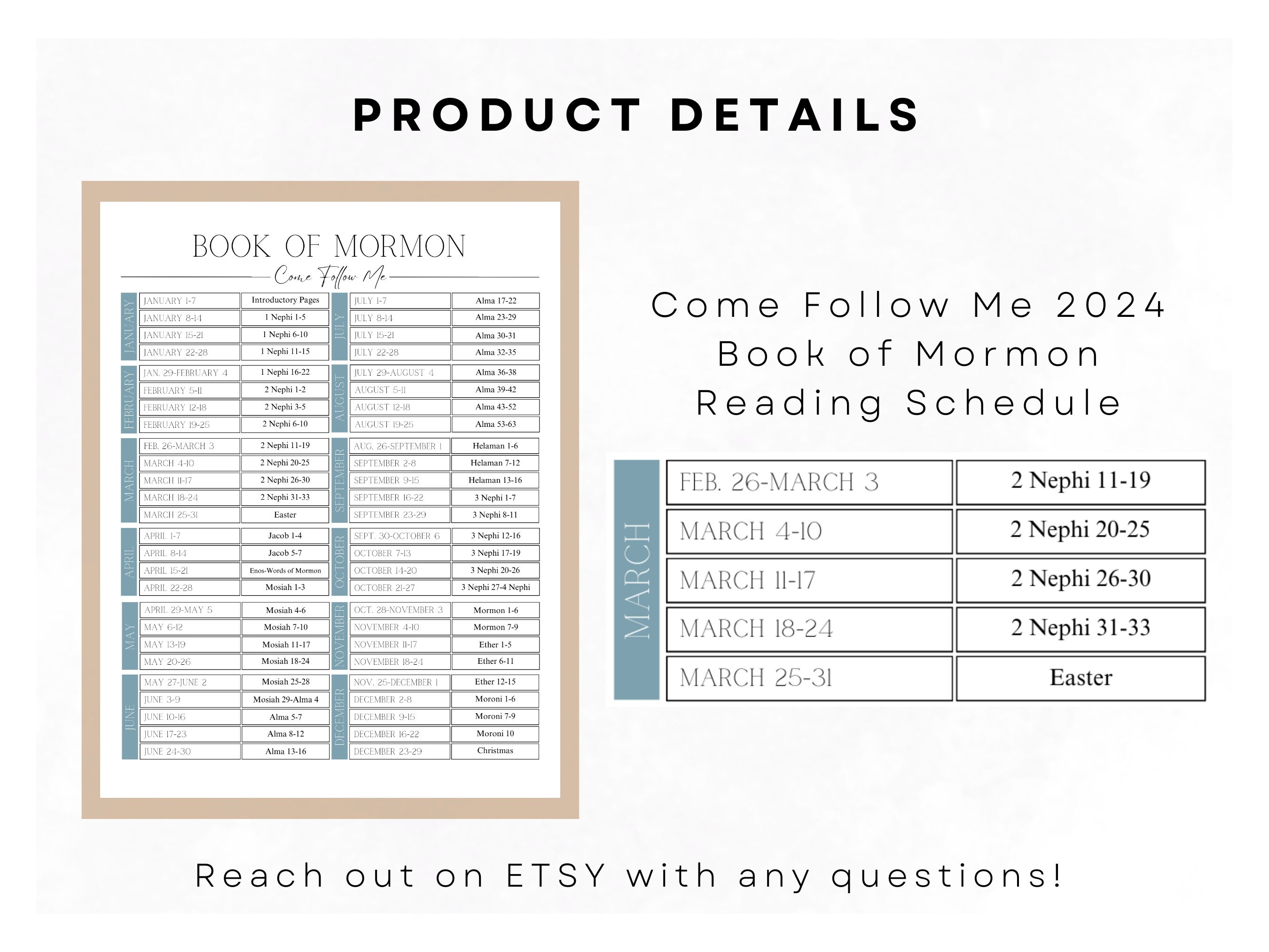 Come Follow Me Book of Mormon Reading Schedule | Come Follow Me 2024 ...