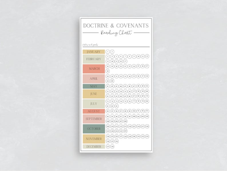 D&C Reading Handout | Come Follow Me 2025 | LDS Doctrine and Covenants ...