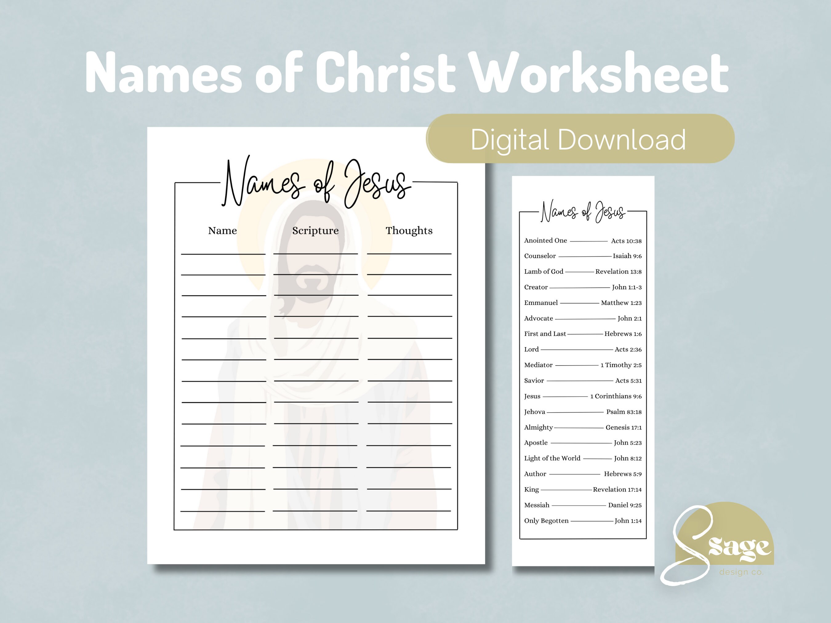 Names of Christ Worksheet | Names of Christ Bible Lesson | Names of ...