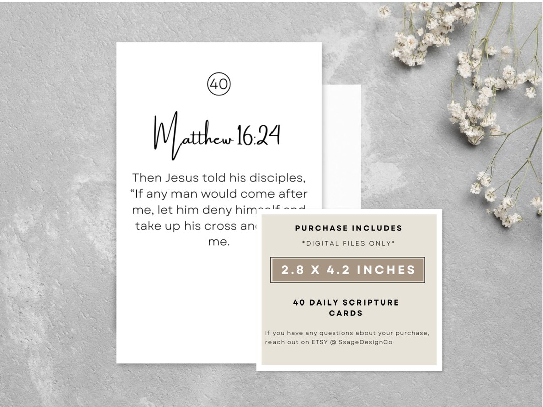 Lent and Holy Week Scripture Cards | Lent Daily Bible Verse | Lent ...