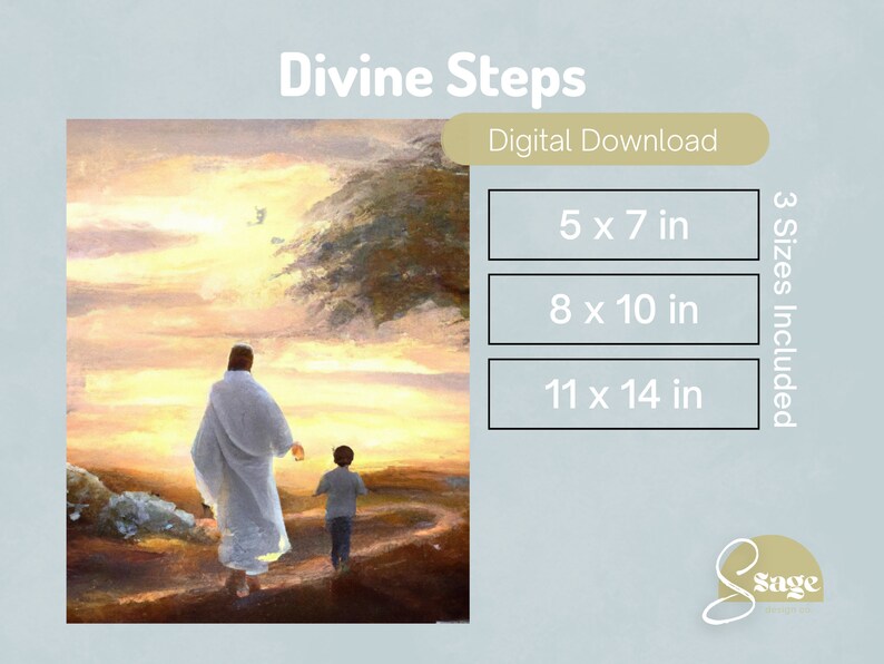 Divine Steps | Jesus and Child Art | Jesus Walking With Child | Divine ...