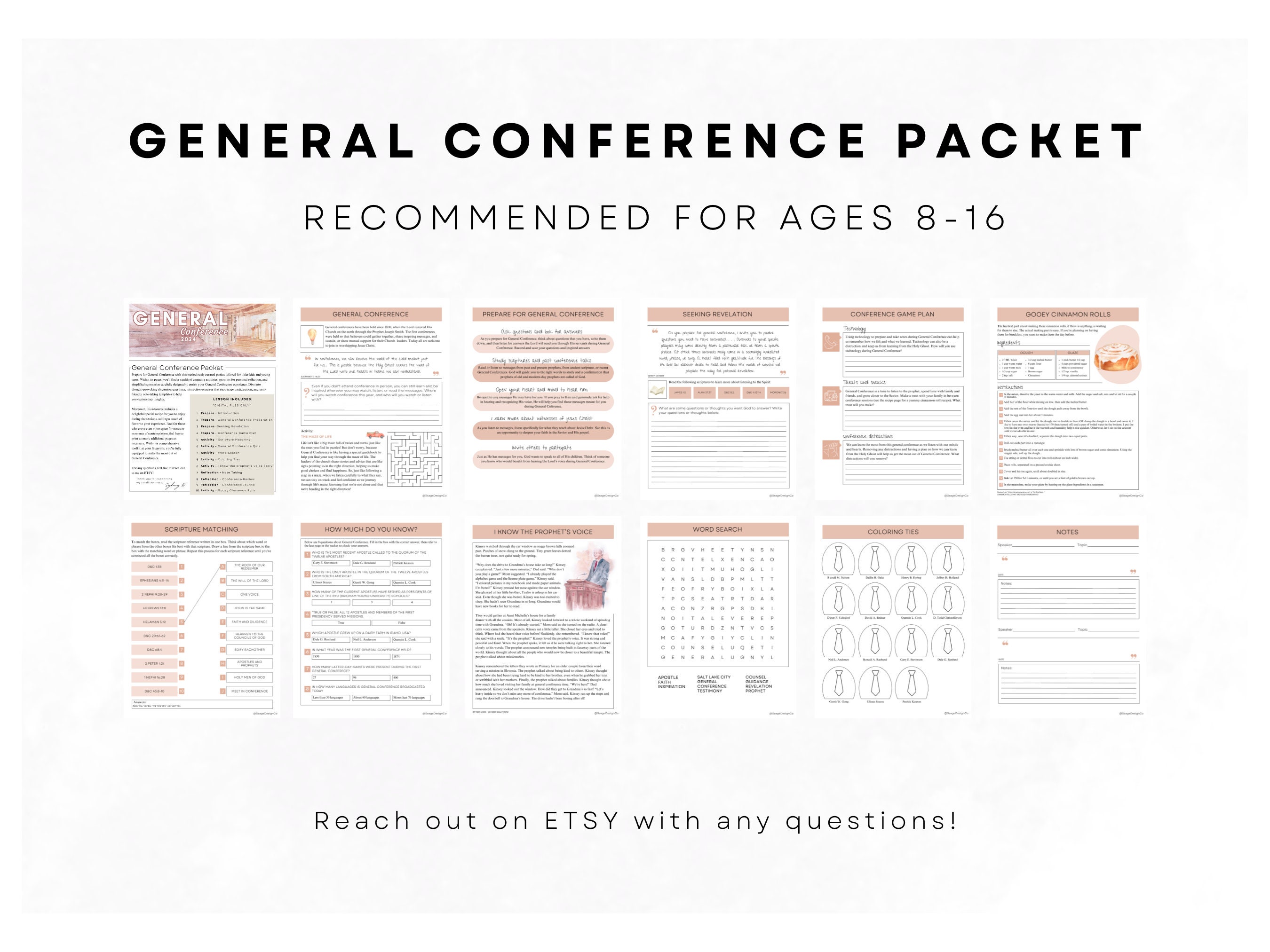 General Conference Activity Book for Kids and Teens Download LDS April ...