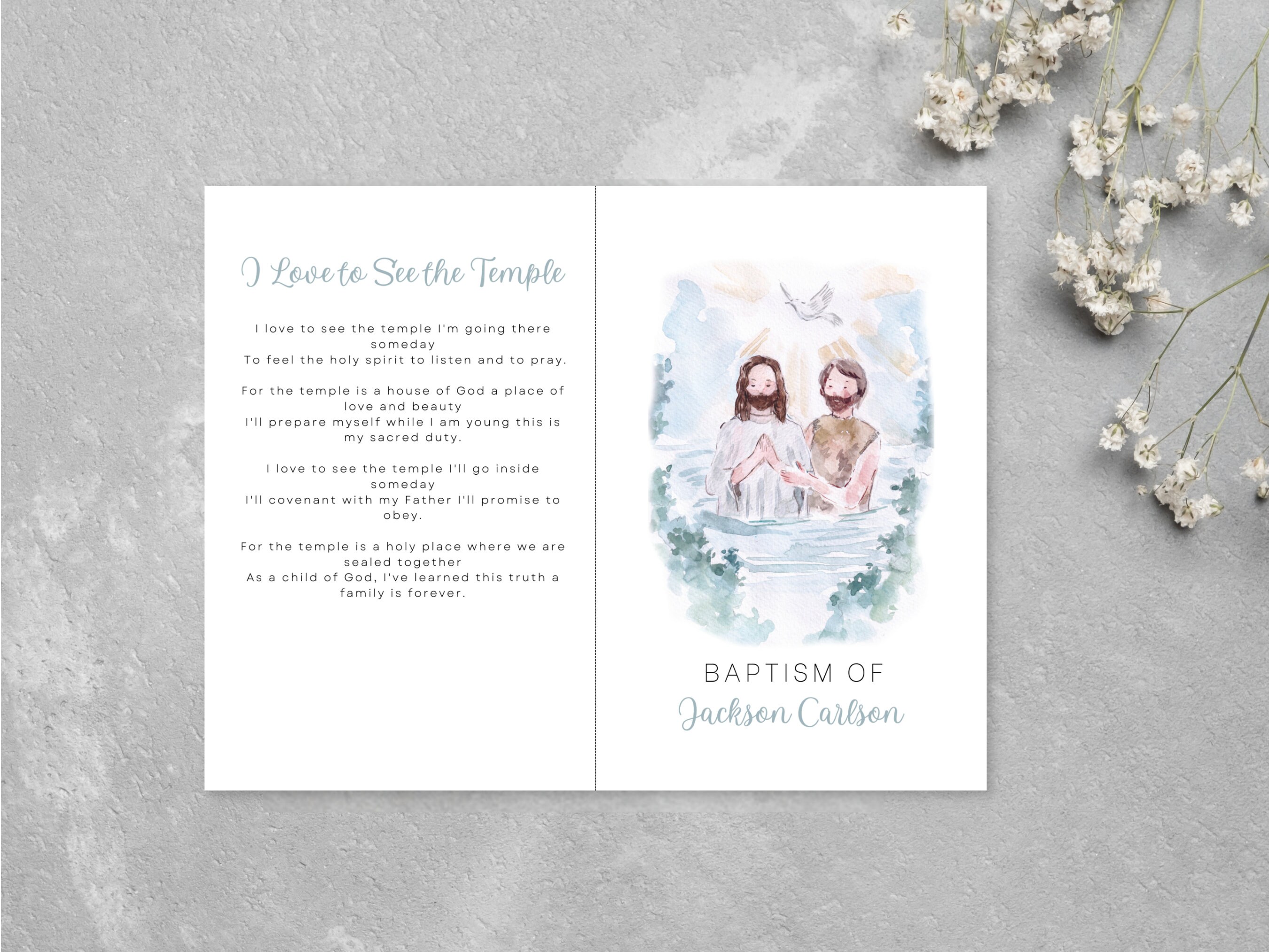 LDS Baptism Program Template | Print From Home Baptism Program | LDS ...
