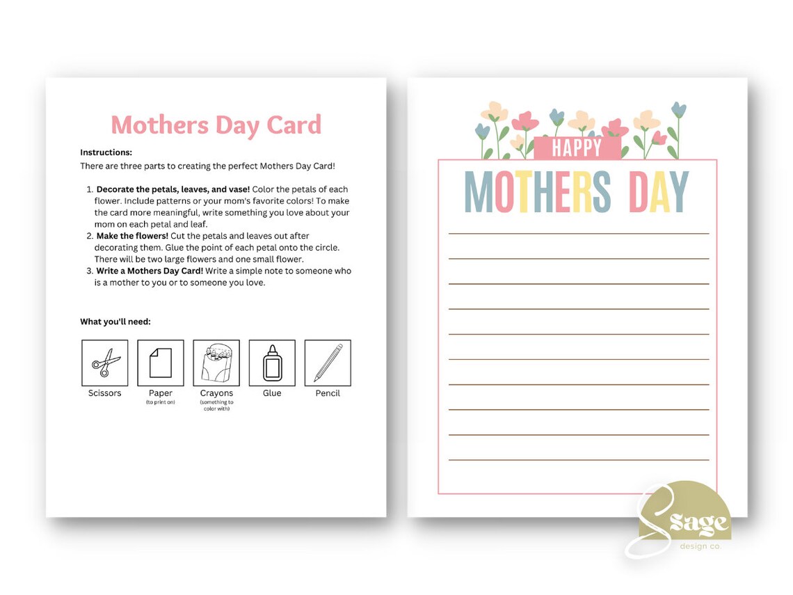 Mothers Day Activity for Kids | Digital Download | PDF | Mothers Day ...