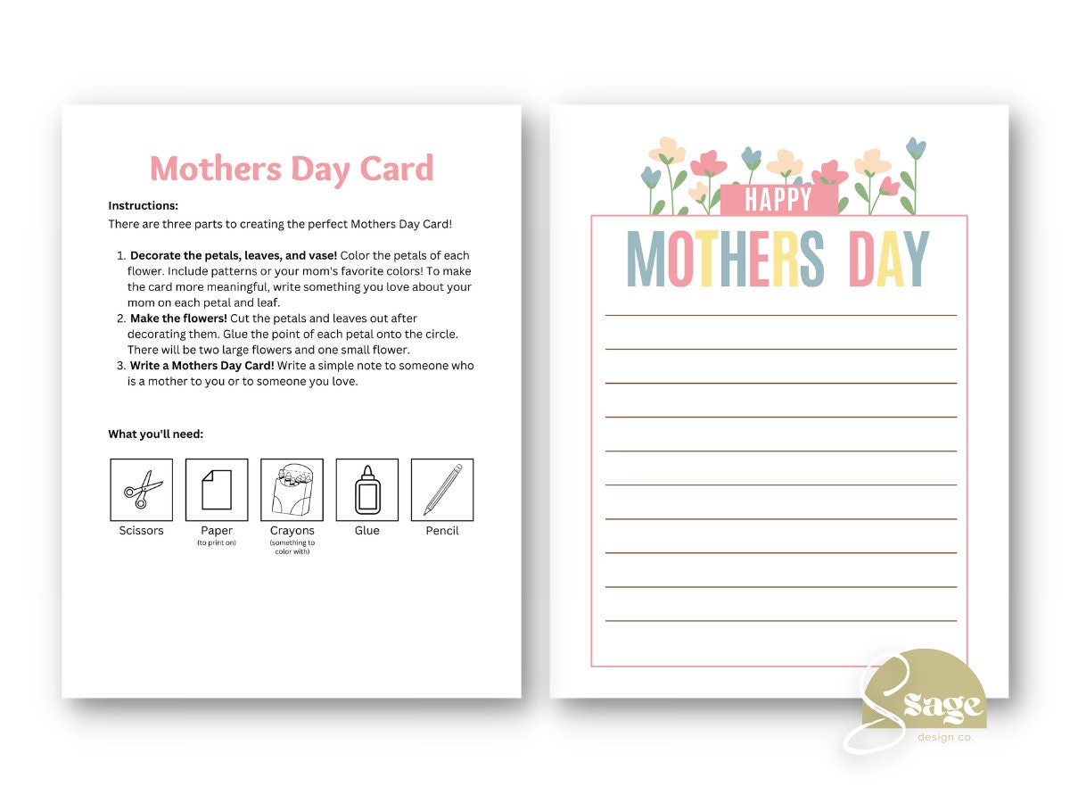 Mothers Day Activity for Kids | Digital Download | PDF | Mothers Day ...