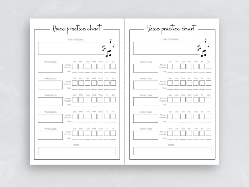 Voice Practice Chart | Singing Practice for Kids | Voice Teacher ...
