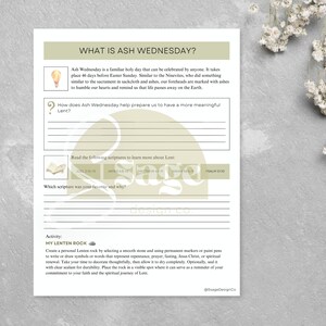 Lent Lesson Activity Pages | 11 Pages | Ash Wednesday | Lent Calendar ...