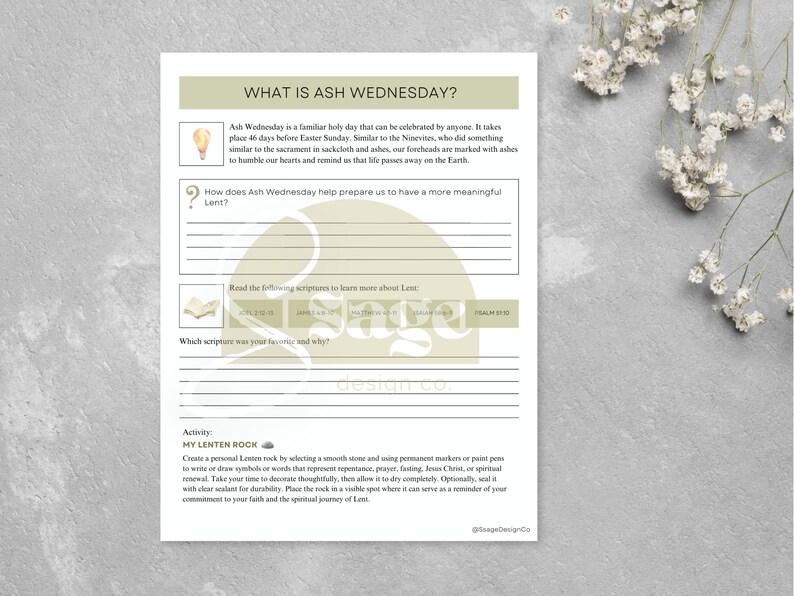 Lent Lesson Activity Pages | 11 Pages | Ash Wednesday | Lent Calendar ...