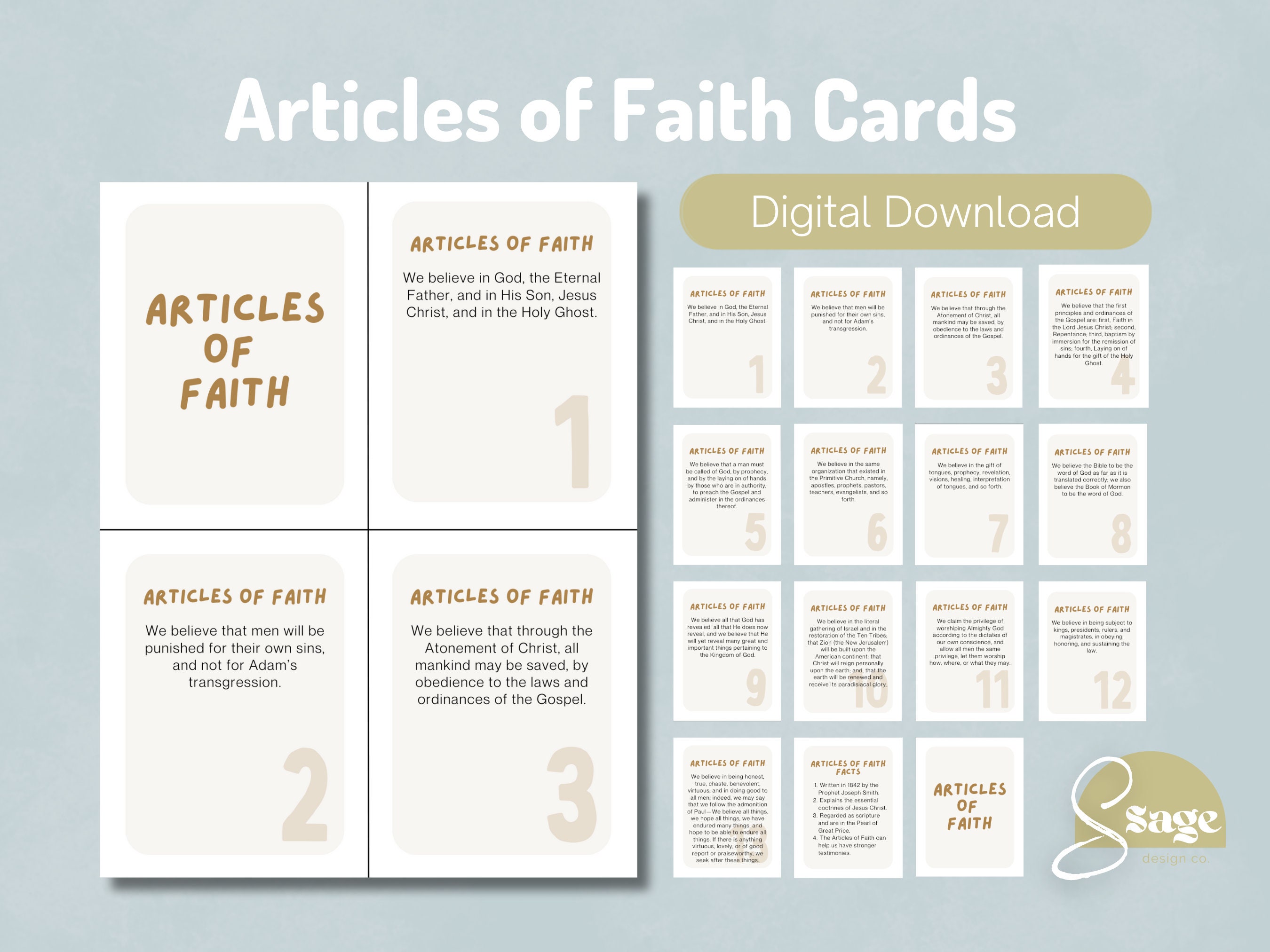 Articles of Faith Cards | Primary Children Lesson | LDS Primary Kids ...