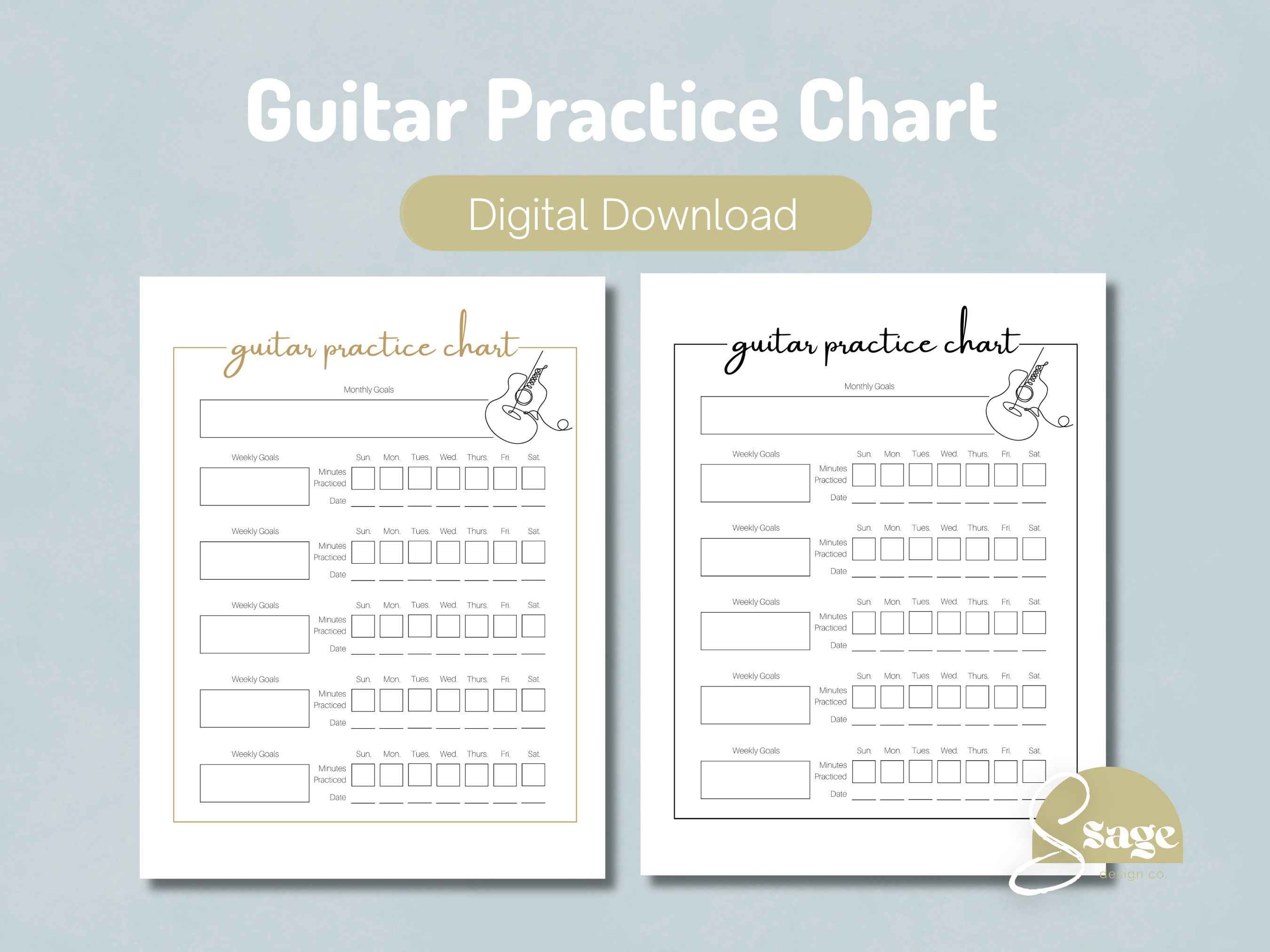Guitar Practice Chart Guitar Practice for Kids Guitar Teacher Guitar ...