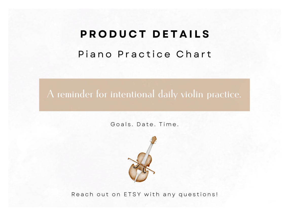 Violin Practice Chart Violin Practice for Kids Violin Teacher Violin ...