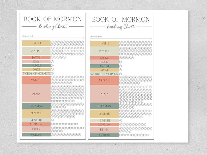 Book of Mormon Reading Chart Handout | Come Follow Me 2024 | Come ...
