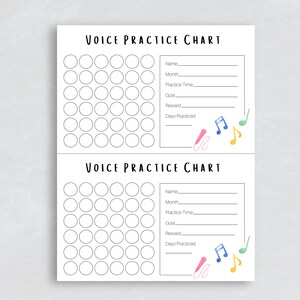 Voice Practice Chart | Singing Practice for Kids | Voice Teacher ...