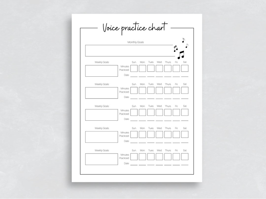 Voice Practice Chart | Singing Practice for Kids | Voice Teacher ...