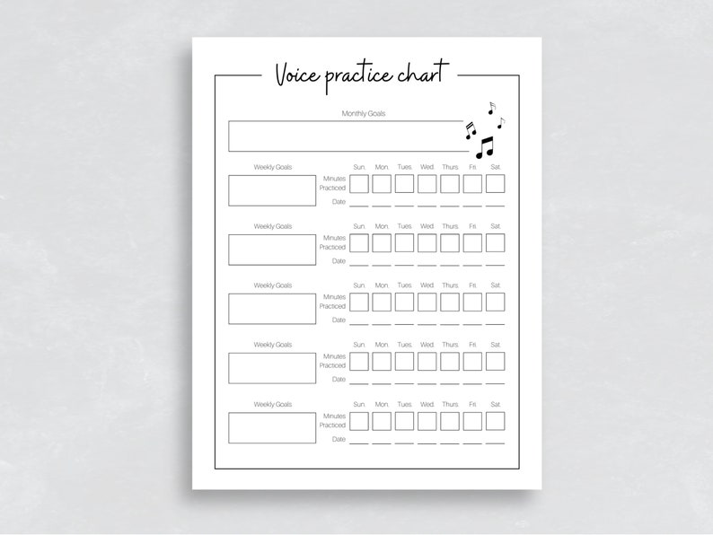 Voice Practice Chart | Singing Practice for Kids | Voice Teacher ...