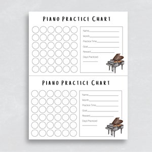 Piano Practice Chart | Piano Practice for Kids | Piano Teacher | Piano ...