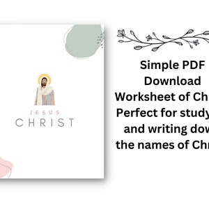Jesus Christ Worksheet or Study | Jesus Journal Paper | Sunday School ...