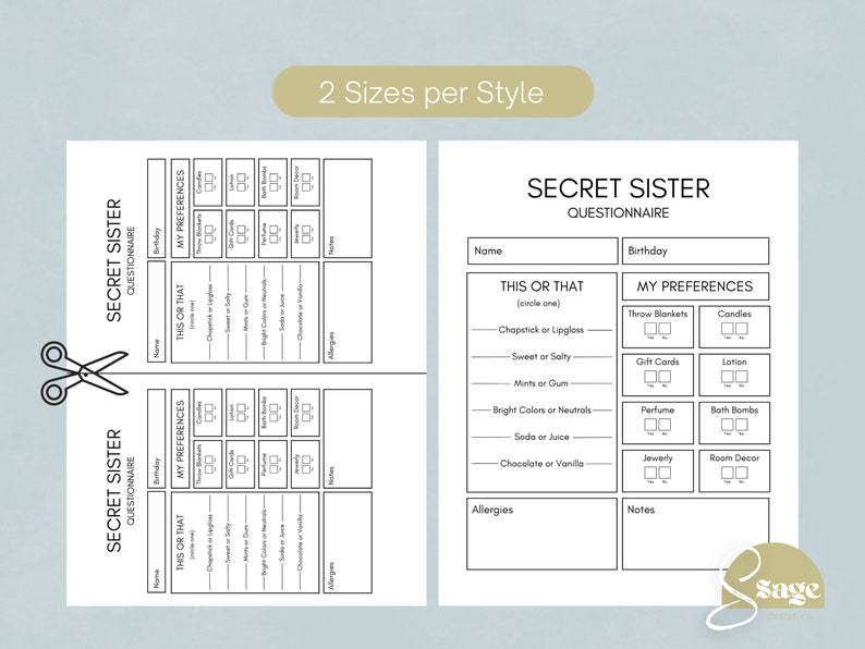 Secret Sister Girls Camp Questionnaire | YW Girls Camp | YW Activity ...