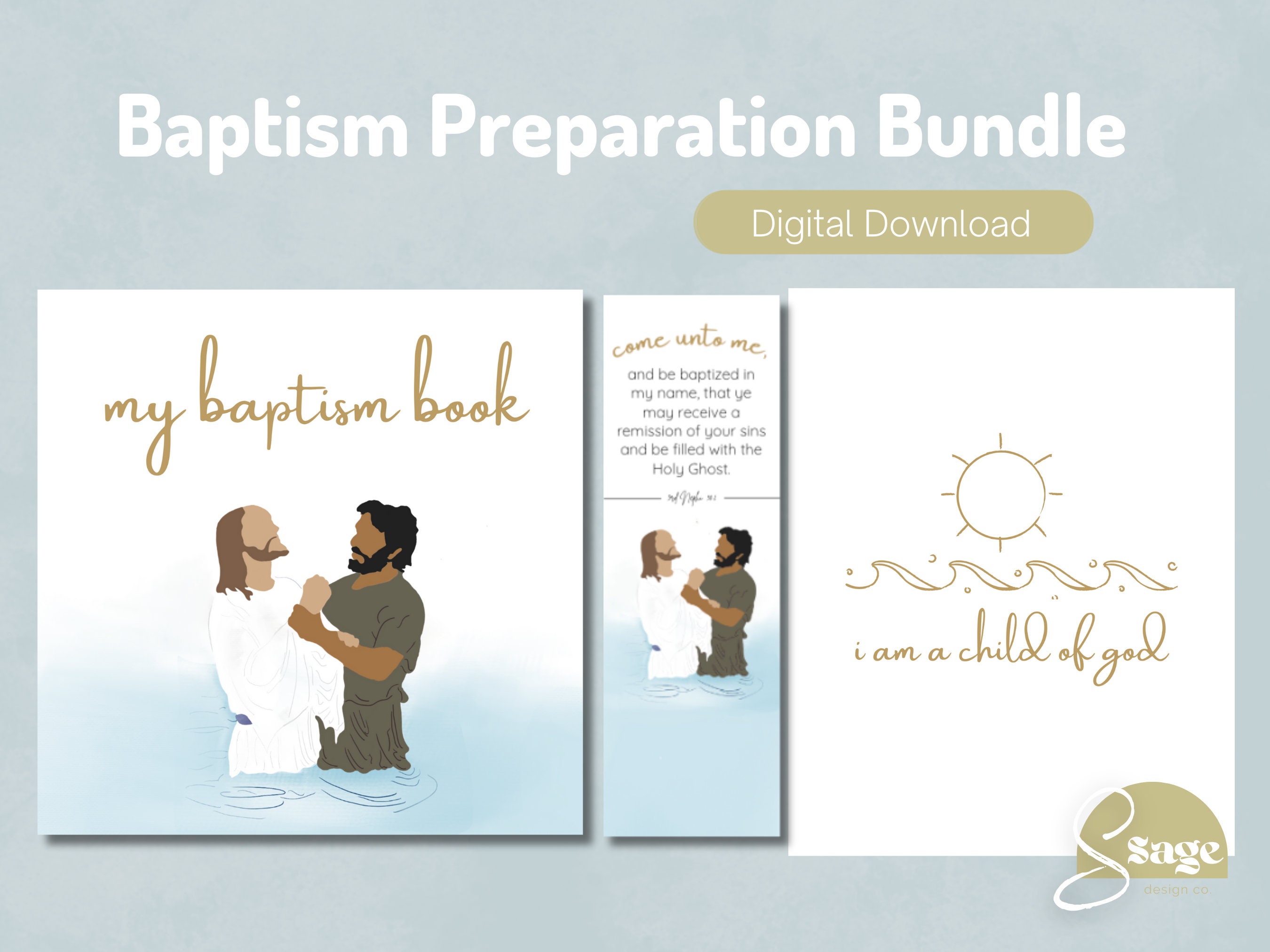 Baptism Book Bundle LDS Baptism Book for 8 Year Olds Baptism Book Mark ...