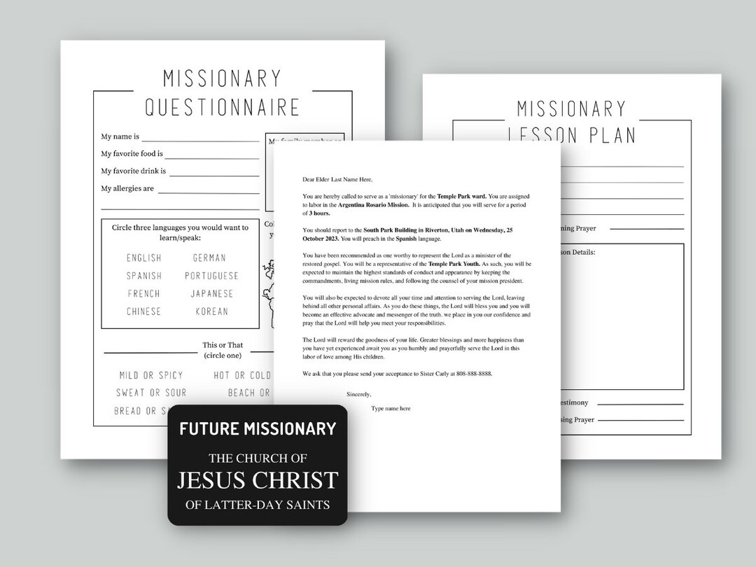 LDS Mini Mission Bundle LDS Missionary Name Tags LDS Mission Call Youth ...