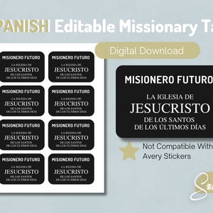 Spanish Missionary Tag Missionary Name Tag PDF LDS - Etsy