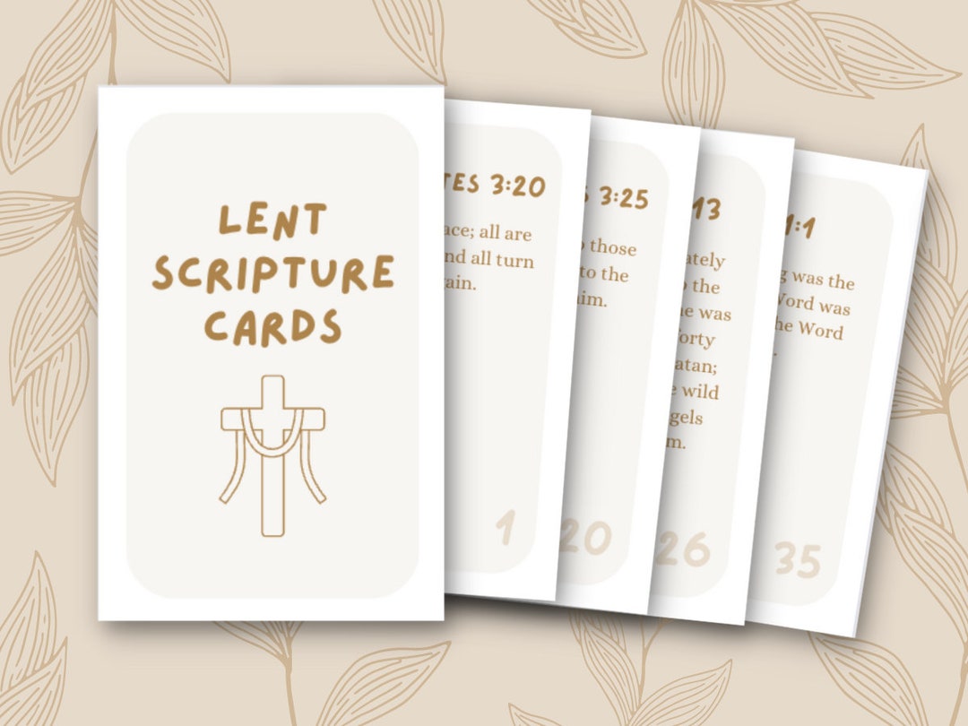 Lent and Holy Week Scripture Cards Lent Daily Bible Verse - Etsy