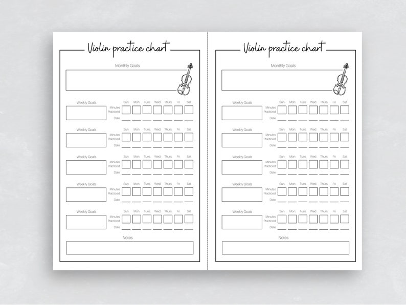 Violin Practice Chart | Violin Practice for Kids | Violin Teacher ...