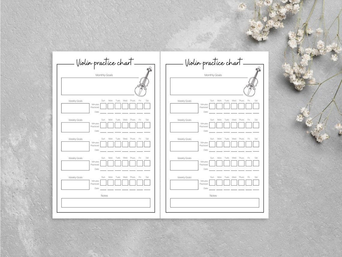 Violin Practice Chart Violin Practice for Kids Violin Teacher Violin ...