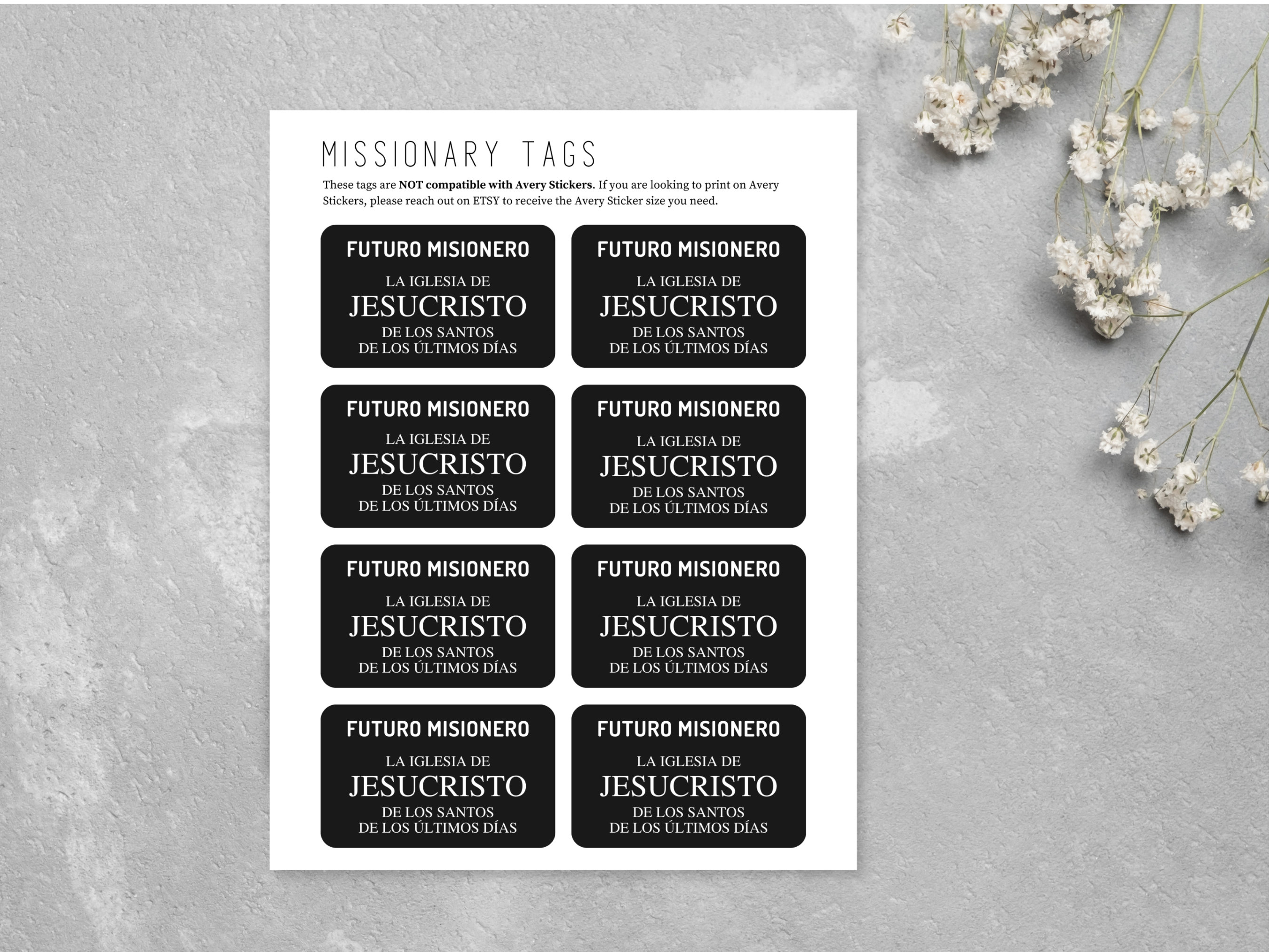 Spanish Missionary Tag | Missionary Name Tag PDF | LDS Missionary Kids ...