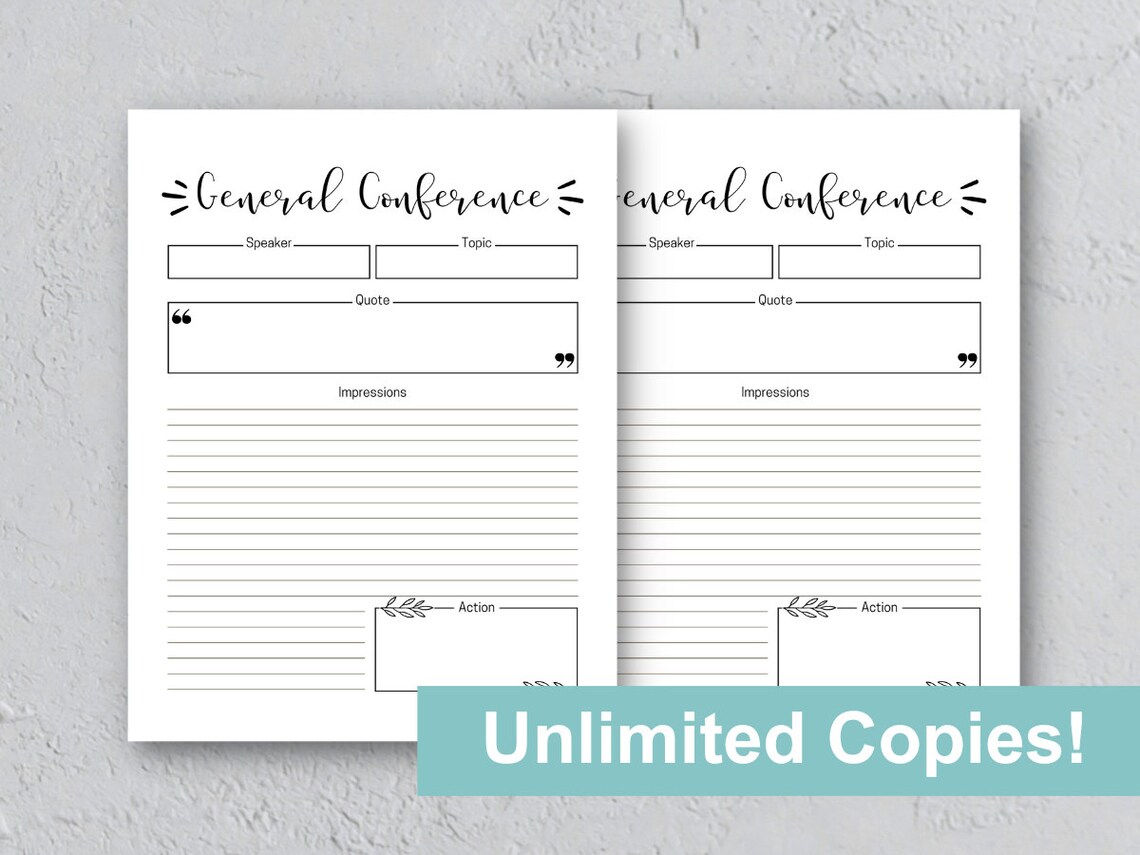 General Conference Note Taking Instant Download LDS - Etsy