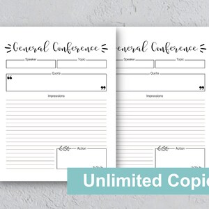 General Conference Note Taking Instant Download LDS - Etsy