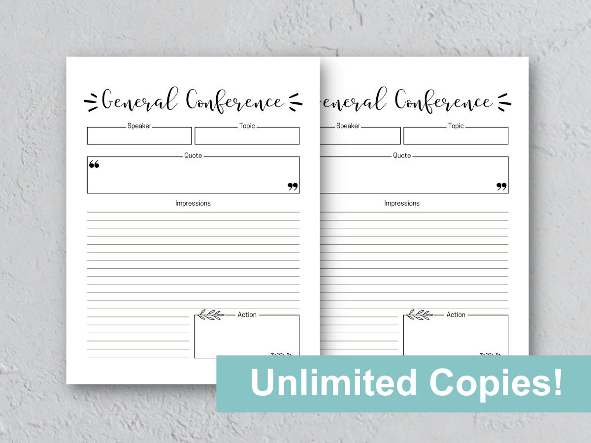 General Conference Note Taking Instant Download LDS General Conference ...