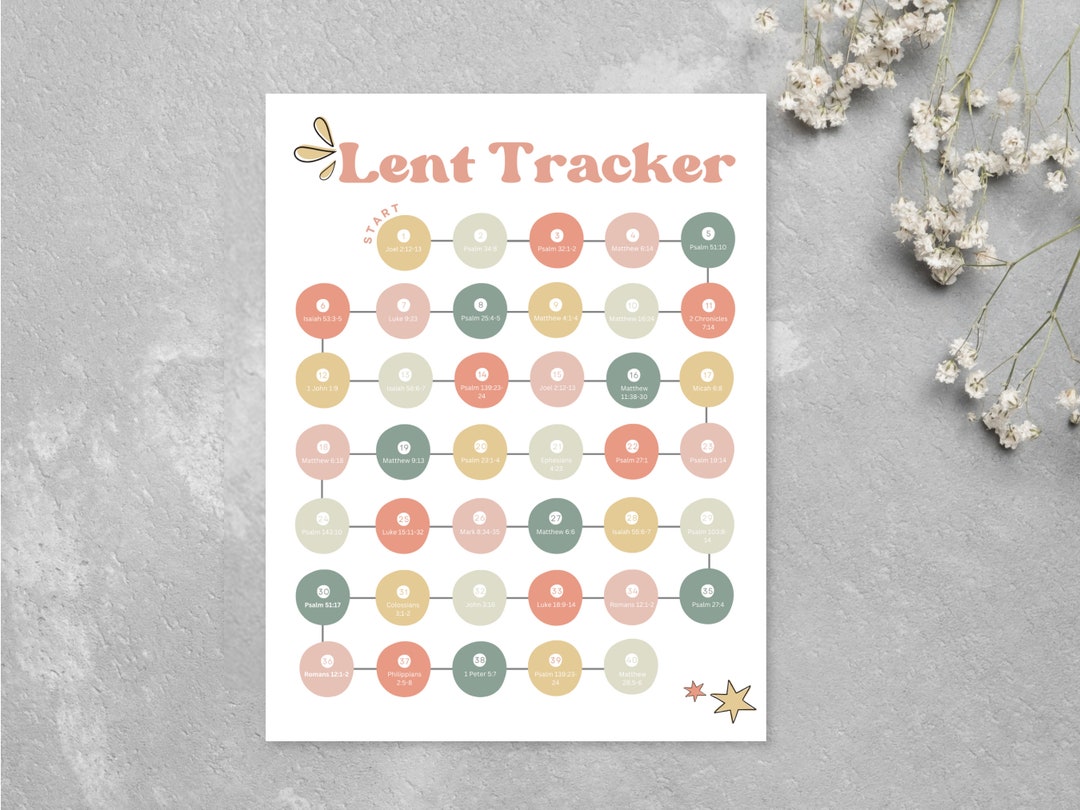 Lent Tracker 2024 | Lent Scripture Study | Daily Lent Study | Bible ...