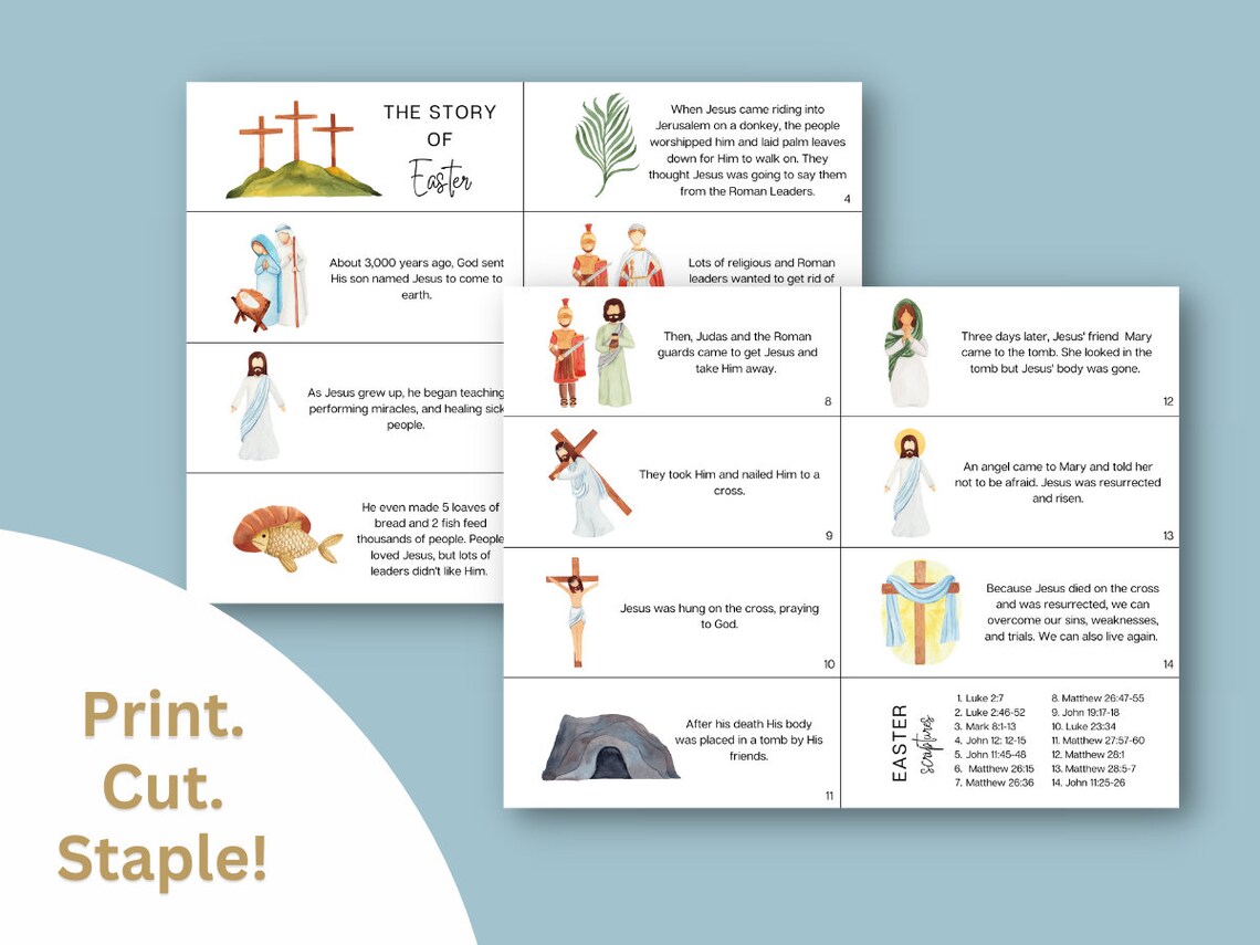 Easter Story Cards Digital Download Easter Story for Kids Easter ...