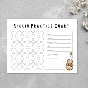 Violin Practice Chart Violin Practice for Kids Violin Teacher Violin ...