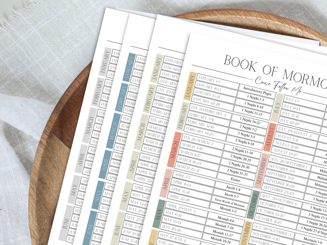 Come Follow Me Book of Mormon Reading Schedule Packet | Come Follow Me ...