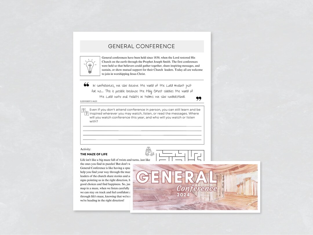 General Conference Activity Book for Kids and Teens Download | LDS ...