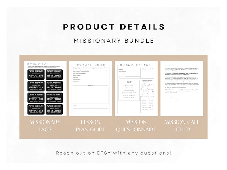 LDS Mini Mission Bundle | LDS Missionary Name Tags | LDS Mission Call ...