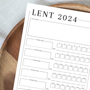 40 Days of Lent Goal Tracker 2024 | Daily Lent | Lenten Planner | 40 ...