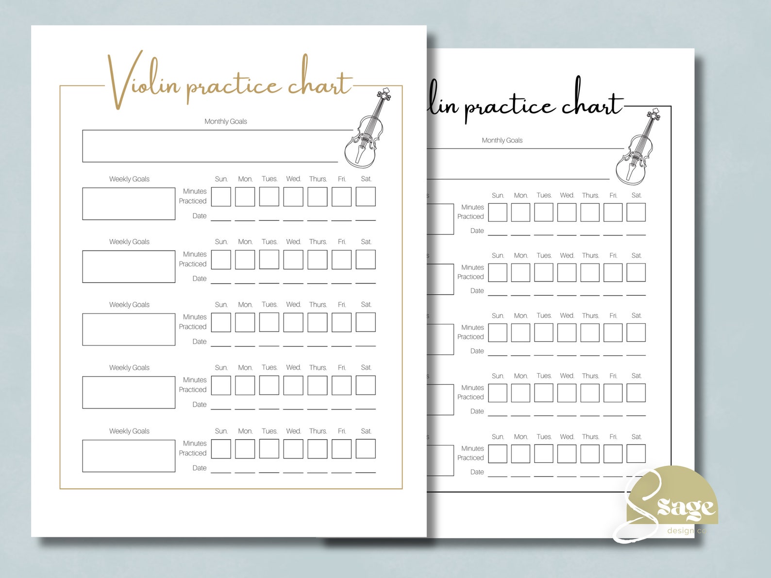 Violin Practice Chart Violin Practice for Kids Violin - Etsy