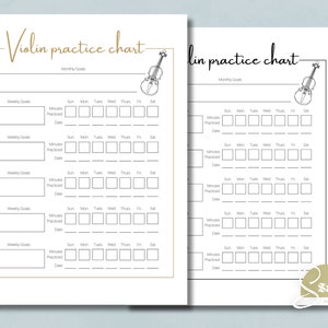 Violin Practice Chart Violin Practice for Kids Violin - Etsy