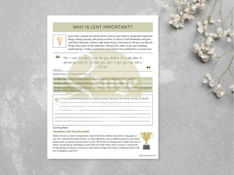 Lent Lesson Activity Pages | 11 Pages | Ash Wednesday | Lent Calendar ...