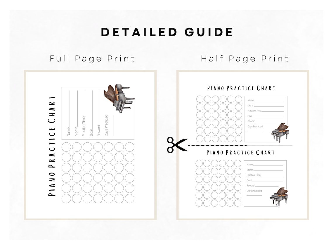 Piano Practice Chart | Piano Practice for Kids | Piano Teacher | Piano ...