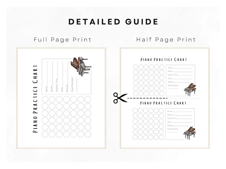 Piano Practice Chart | Piano Practice for Kids | Piano Teacher | Piano ...