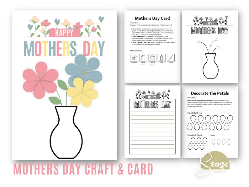 Mothers Day Activity for Kids B&W | Digital Download | PDF | Mothers ...