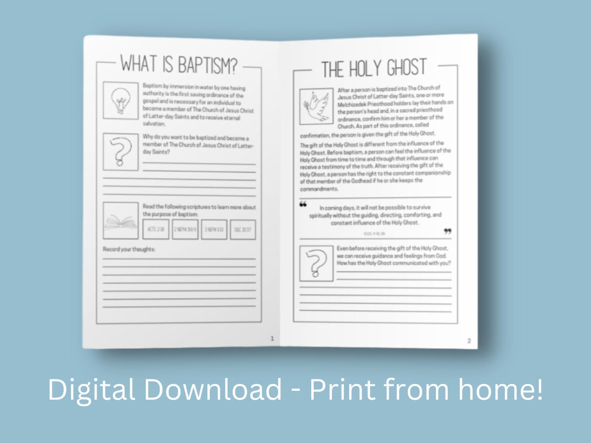 Baptism Activity Book | Black&white Baptism Booklet | Great to Be 8 ...